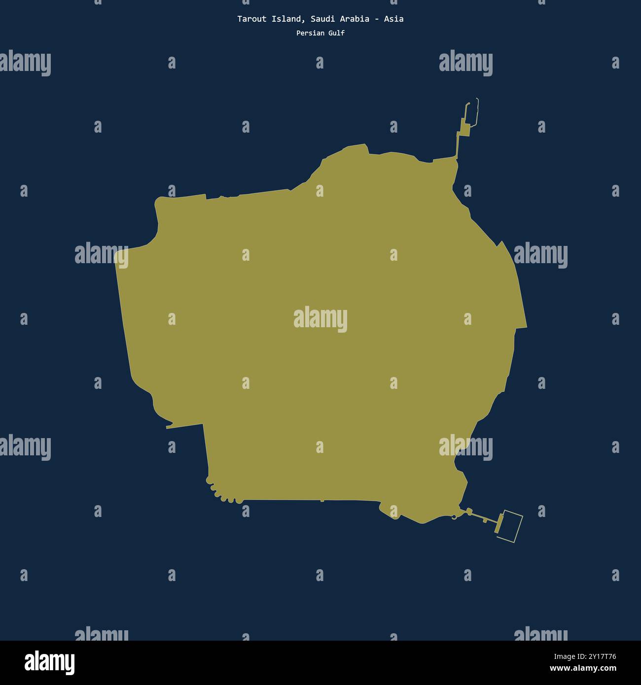 Shape of Tarout Island in the Persian Gulf, belonging to Saudi Arabia ...