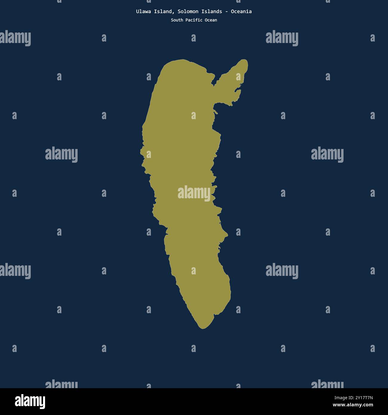 Shape of Ulawa Island in the South Pacific Ocean, belonging to Solomon ...