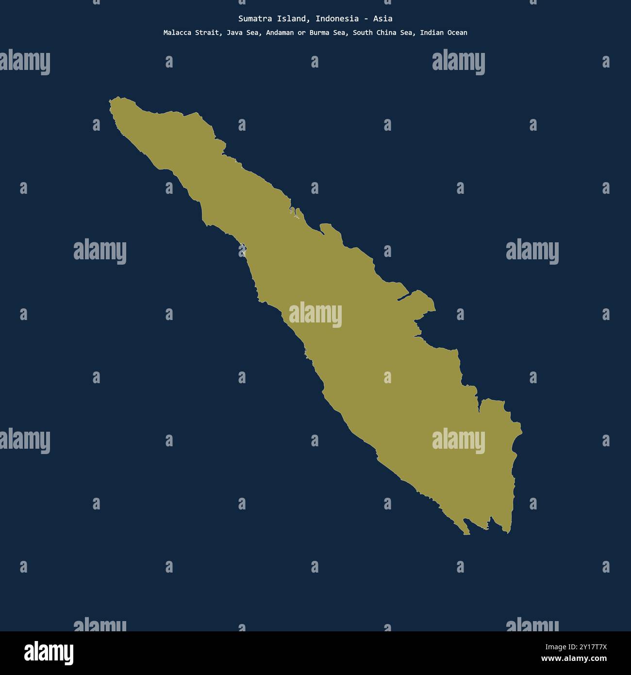 Shape of Sumatra Island in the Java Sea, belonging to Indonesia Stock ...