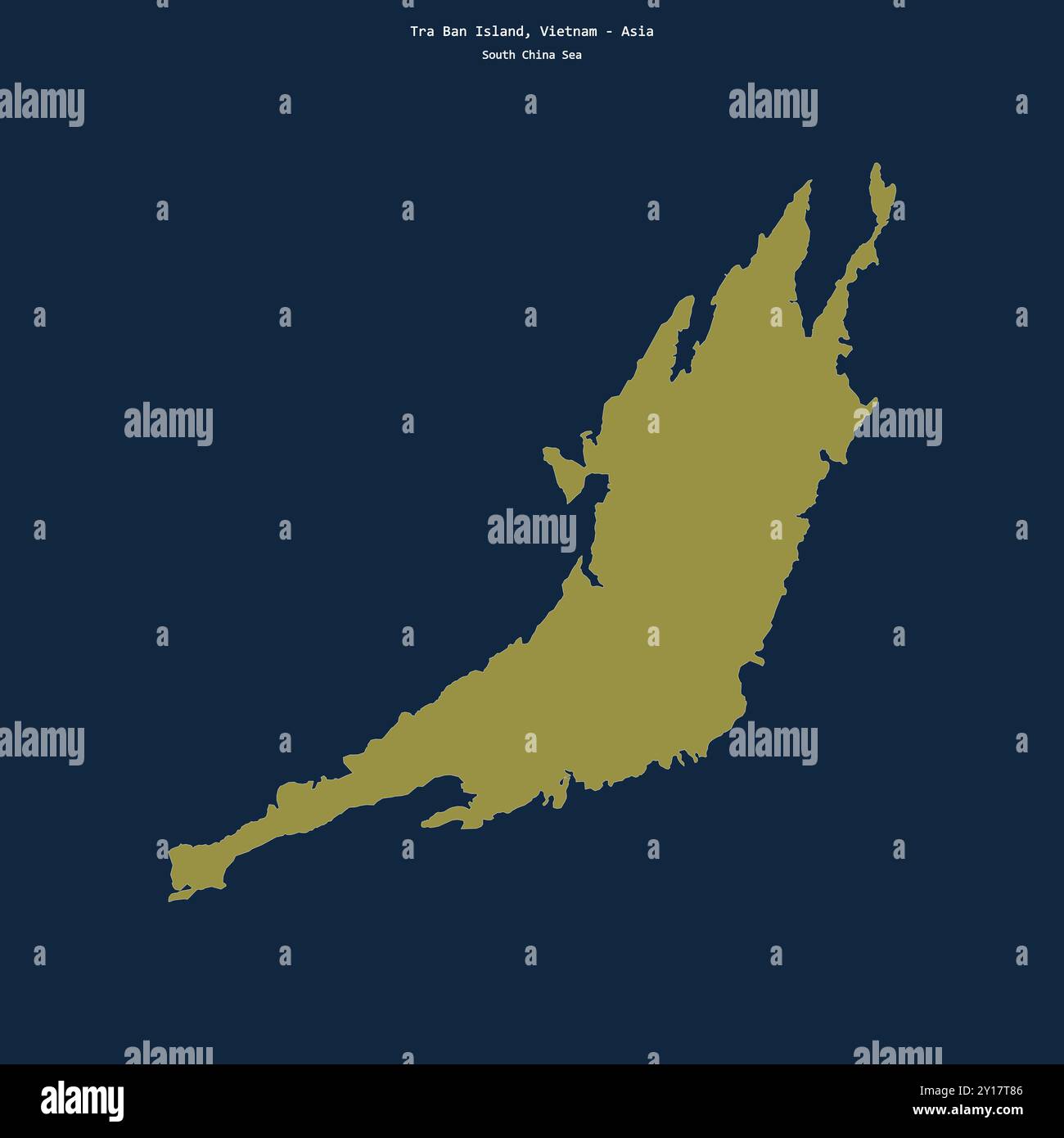 Shape of Tra Ban Island in the South China Sea, belonging to Vietnam ...