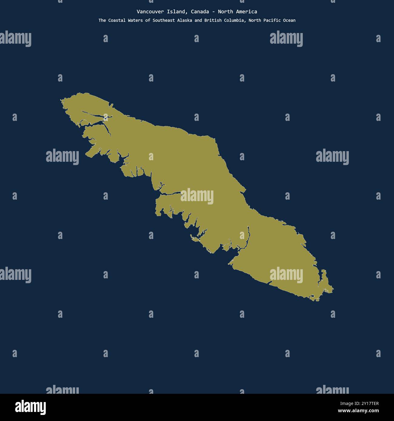 Shape of Vancouver Island in the North Pacific Ocean, belonging to ...