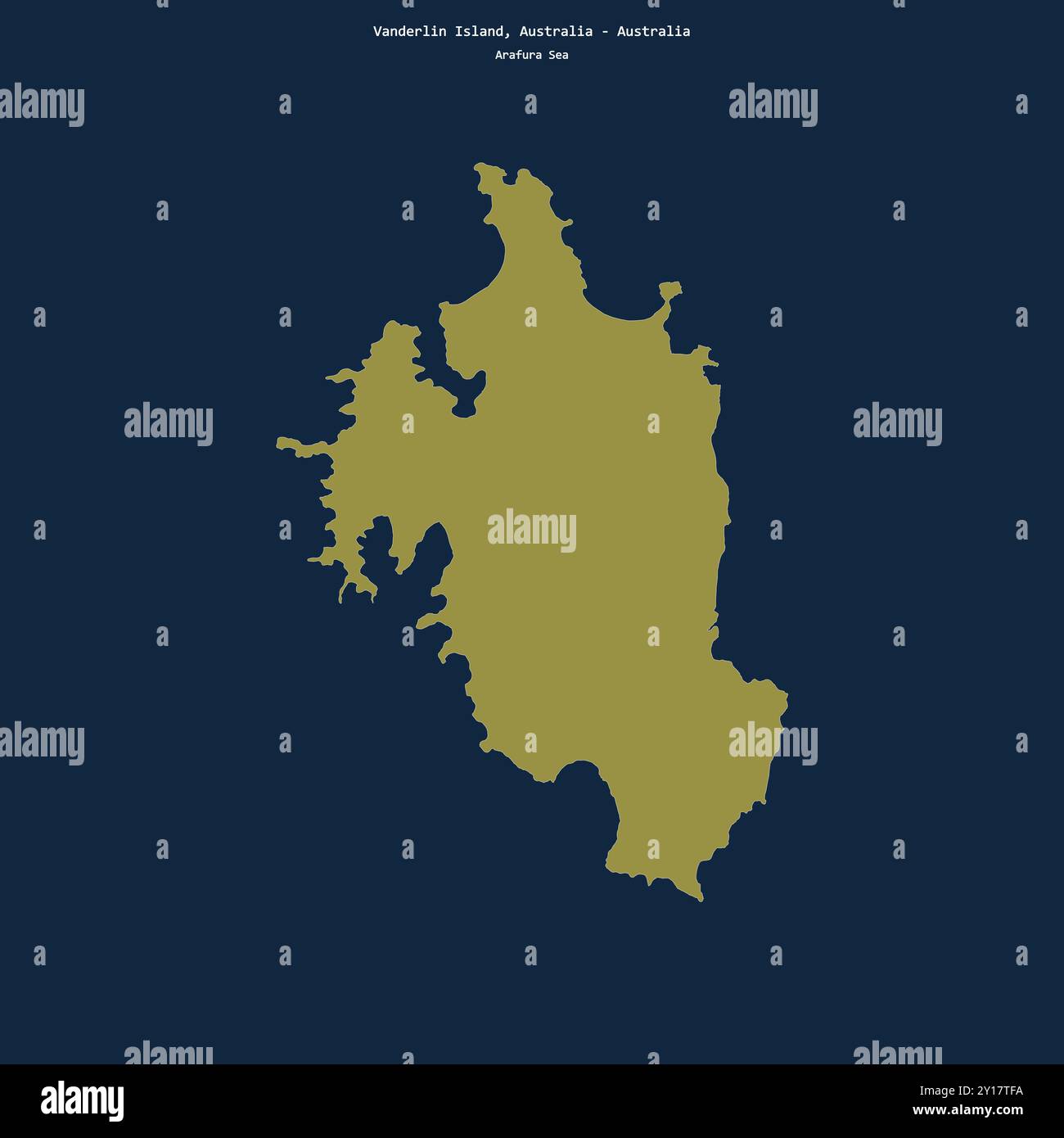 Shape of Vanderlin Island in the Arafura Sea, belonging to Australia ...