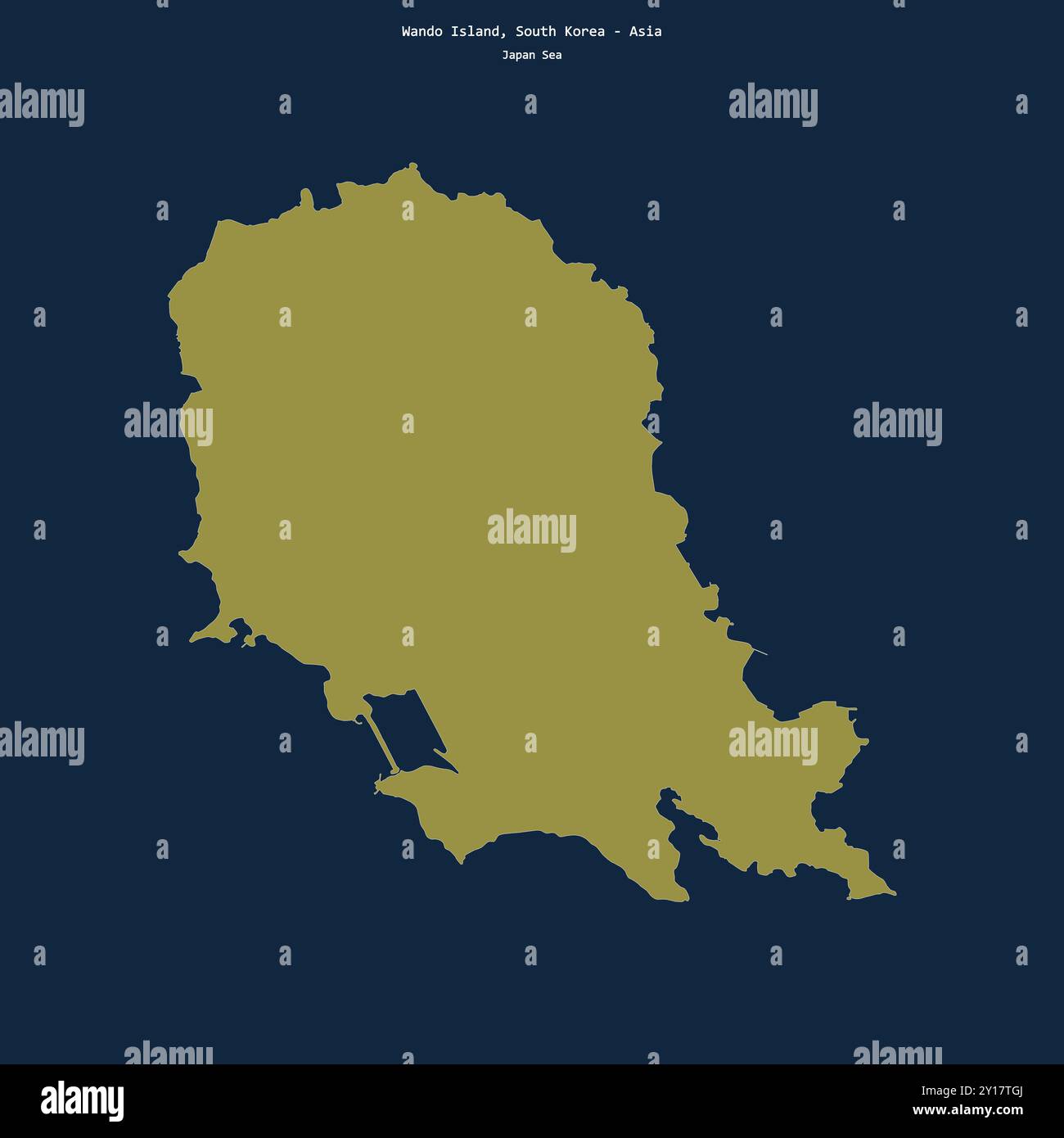 Shape of Wando Island in the Japan Sea, belonging to South Korea Stock ...