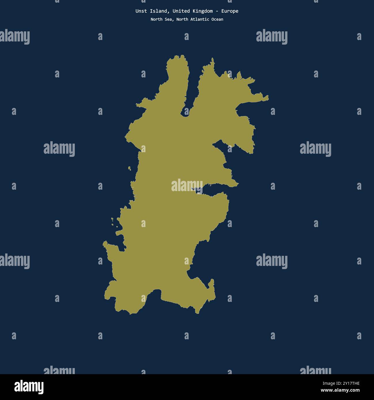 Shape of Unst Island in the North Sea, belonging to United Kingdom ...