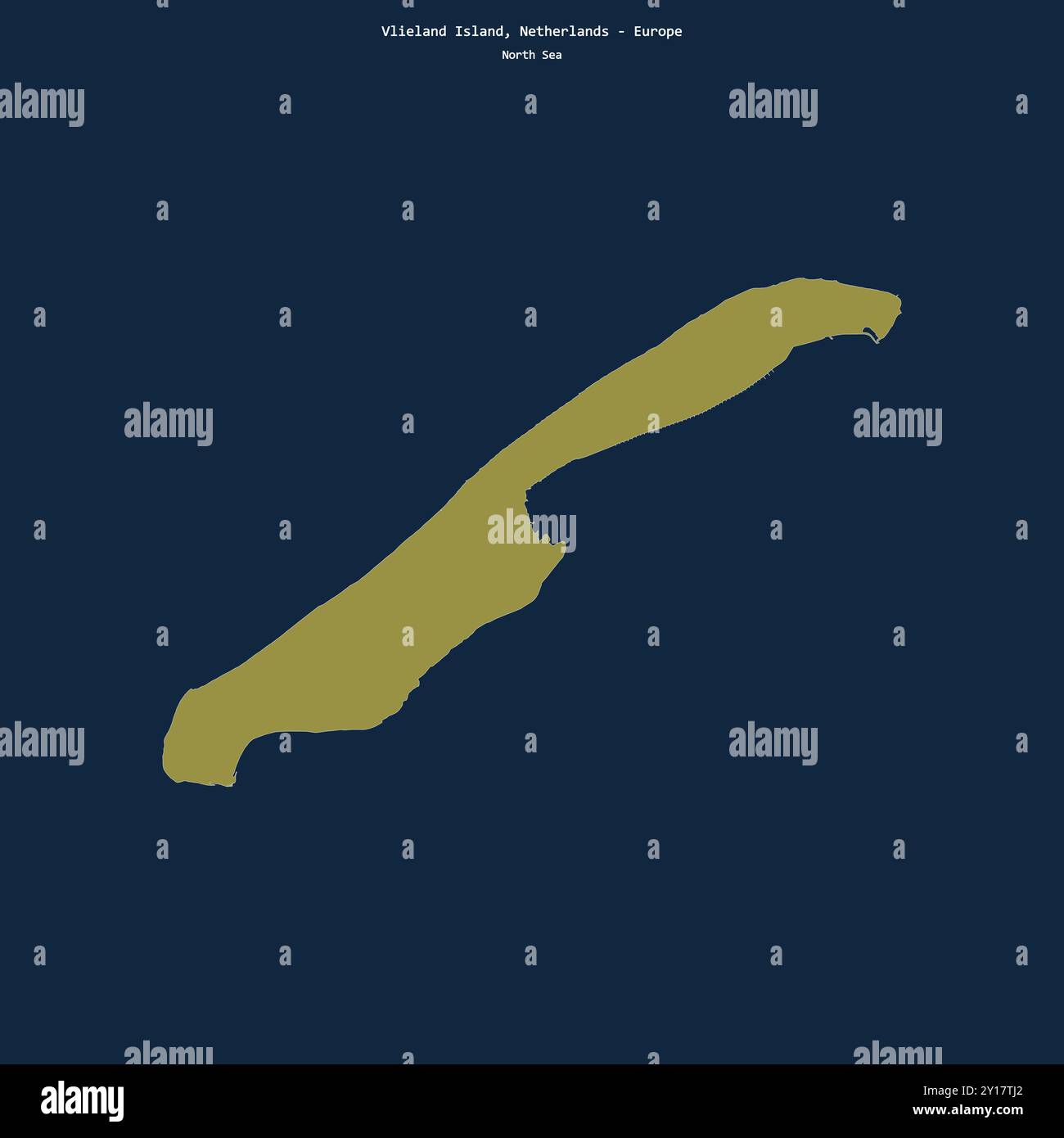 Shape of Vlieland Island in the North Sea, belonging to Netherlands ...