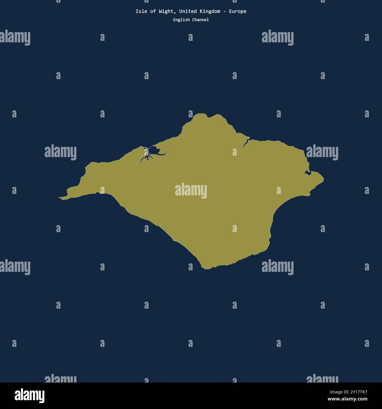 Shape of Isle of Wight in the English Channel, belonging to United ...