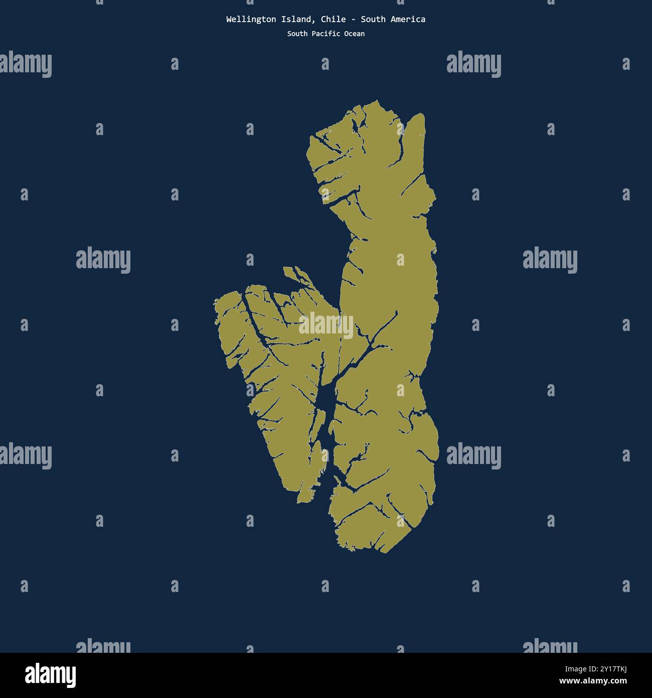 Shape of Wellington Island in the South Pacific Ocean, belonging to ...