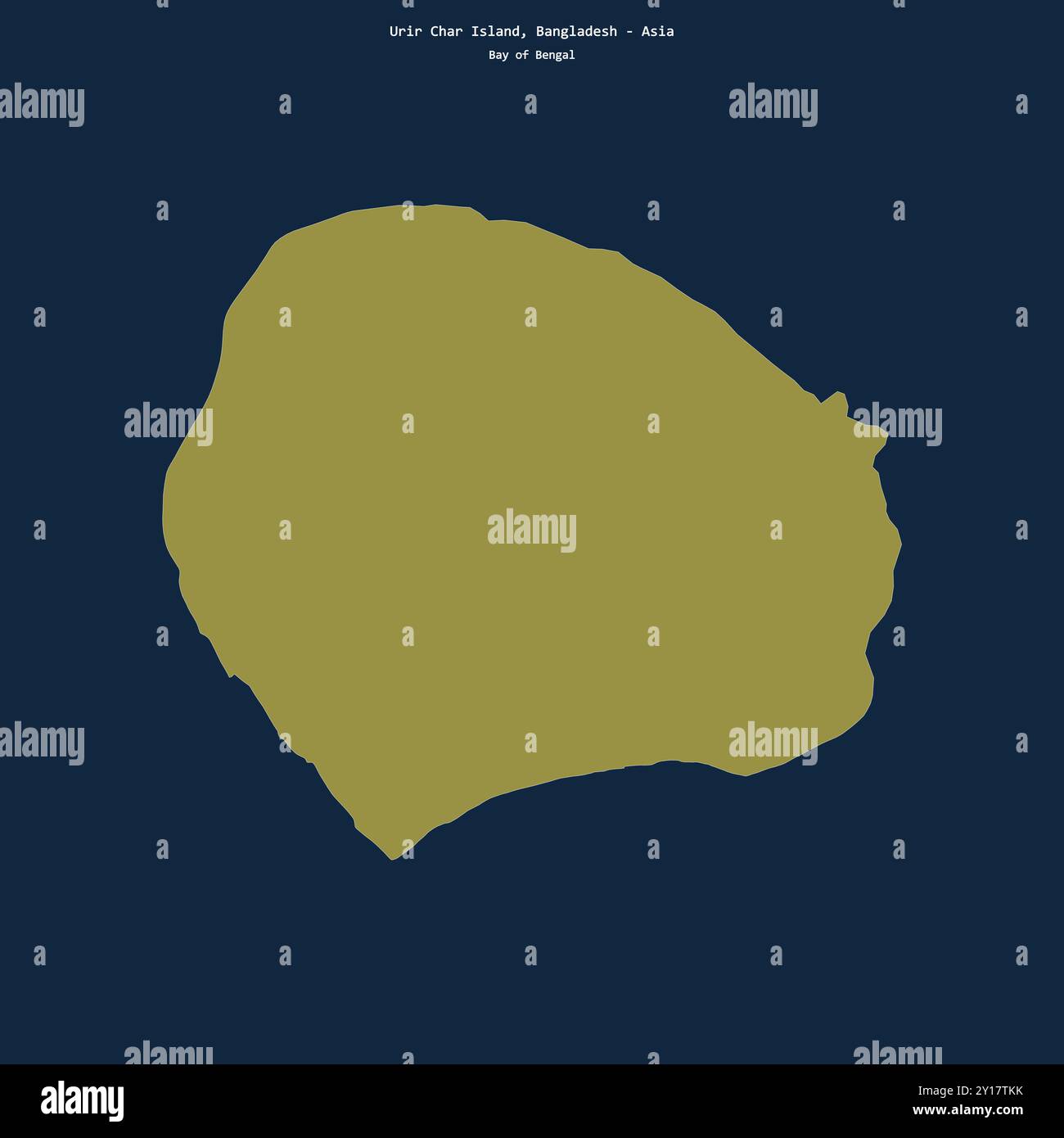 Shape of Urir Char Island in the Bay of Bengal, belonging to Bangladesh ...