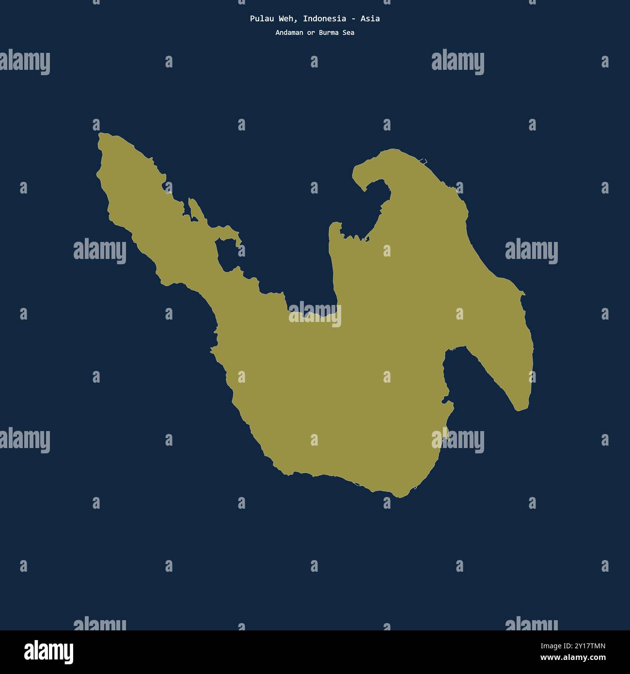 Shape of Pulau Weh in the Andaman or Burma Sea, belonging to Indonesia ...