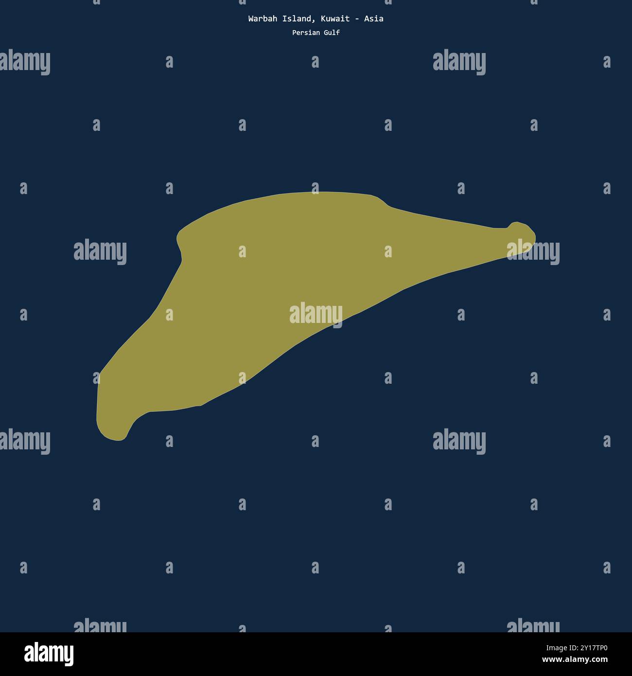 Shape of Warbah Island in the Persian Gulf, belonging to Kuwait Stock ...