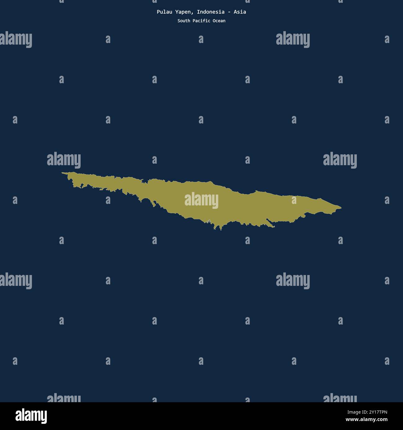 Shape of Pulau Yapen in the South Pacific Ocean, belonging to Indonesia ...