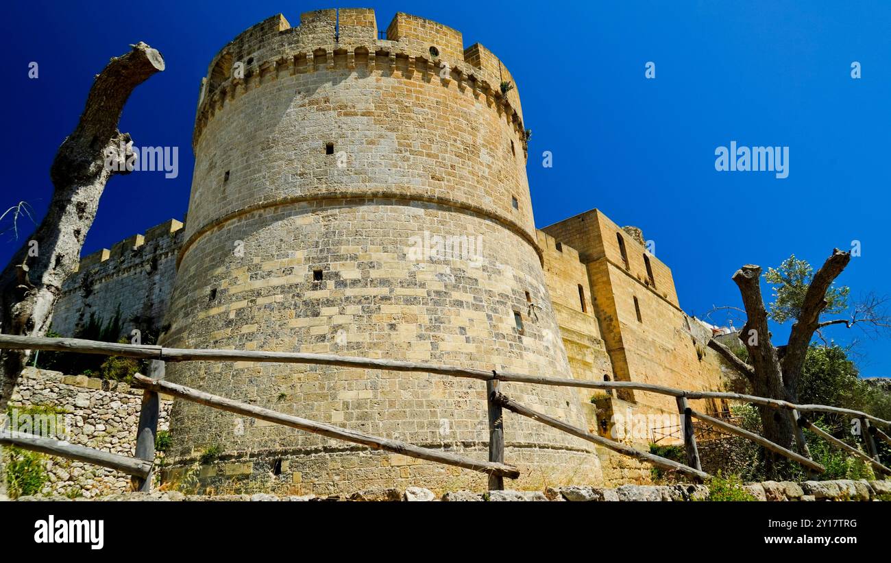 Ancient village and castle of Castro, Lecce,Puglia,Italy Stock Photo ...