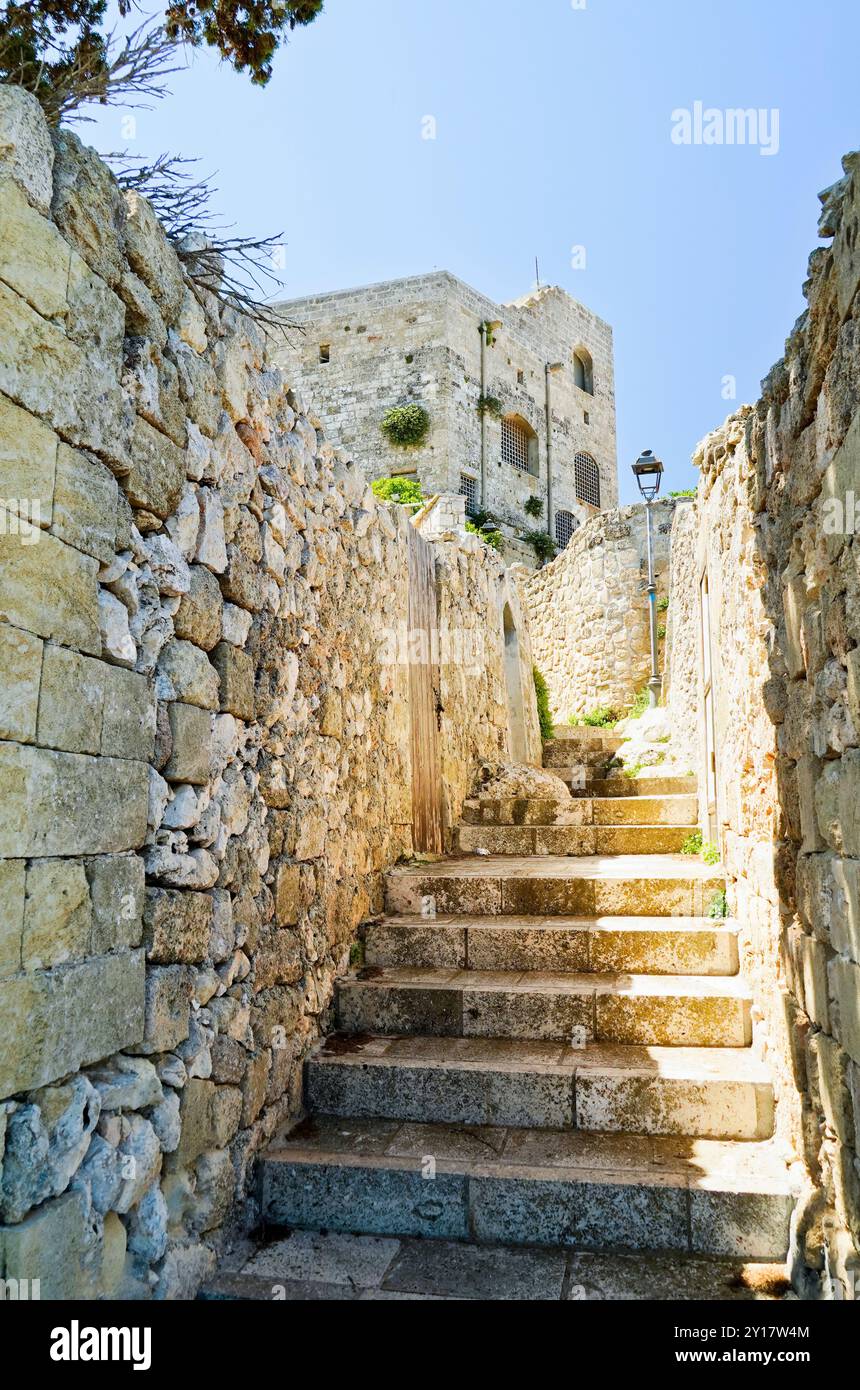 Ancient village and castle of Castro, Lecce,Puglia,Italy Stock Photo ...