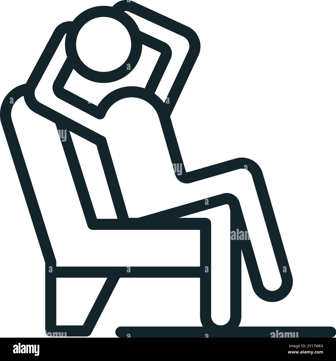 Stick figure relaxing on armchair enjoying free time Stock Vector Image ...
