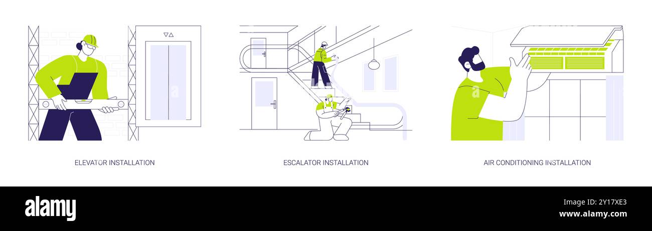 Interior electrical works abstract concept vector illustrations Stock ...