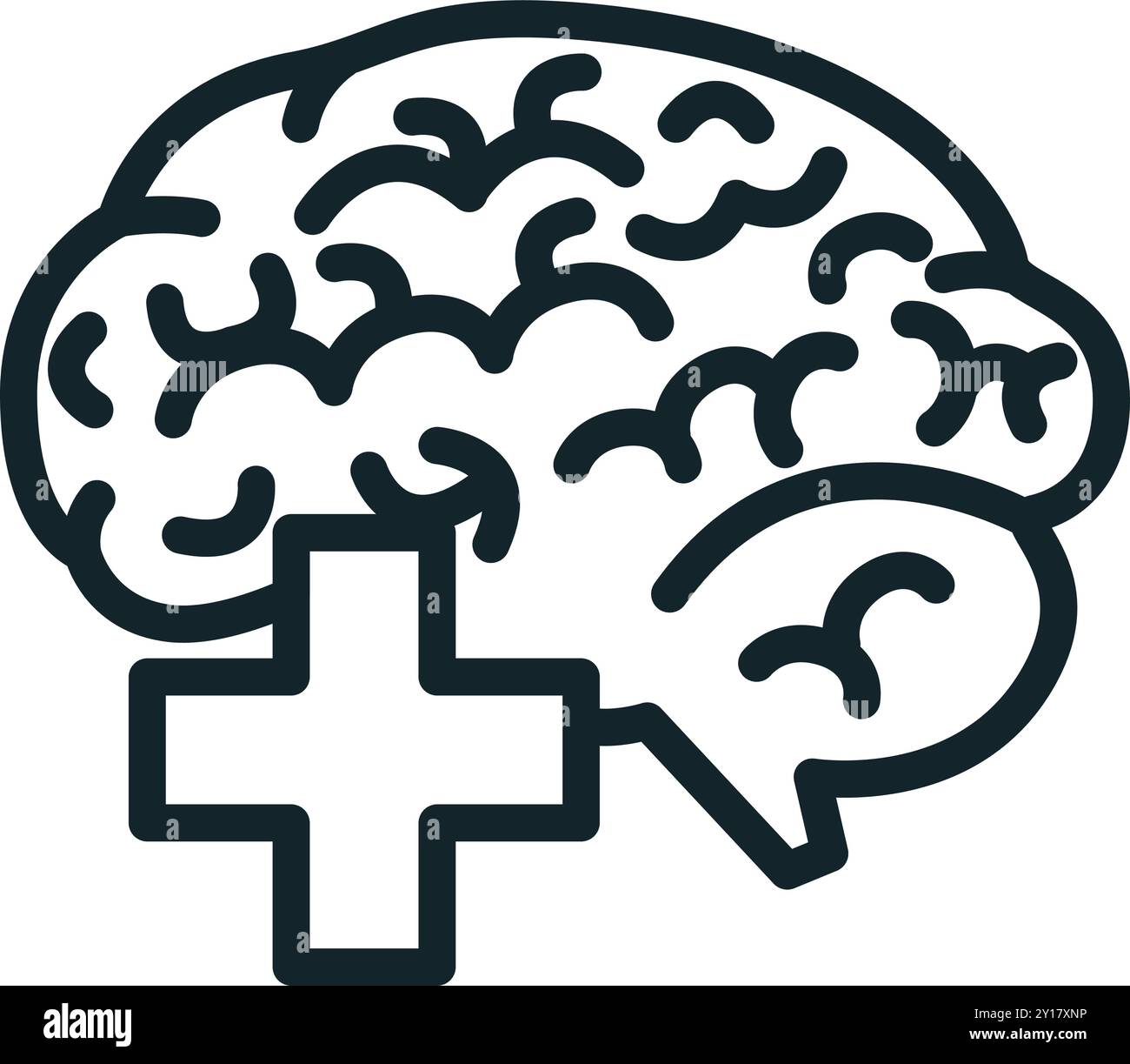 Brain receiving medical treatment with first aid symbol Stock Vector ...