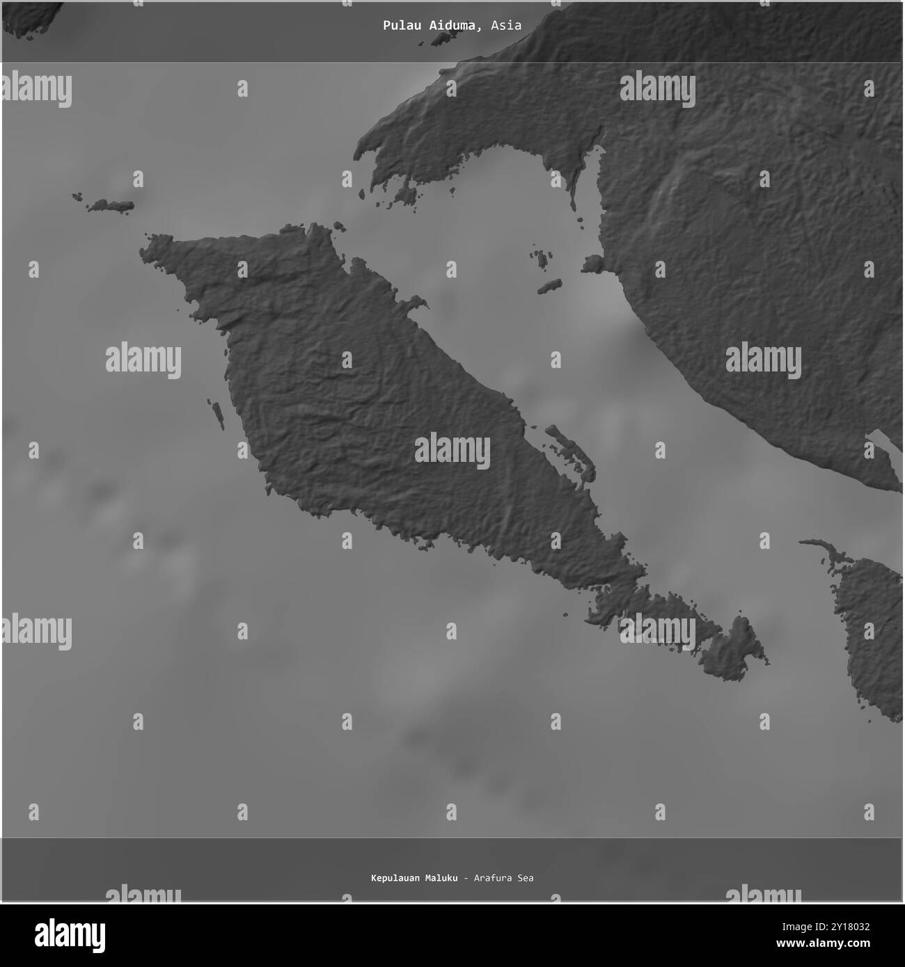Pulau Aiduma in the Arafura Sea, belonging to Indonesia, cropped to ...