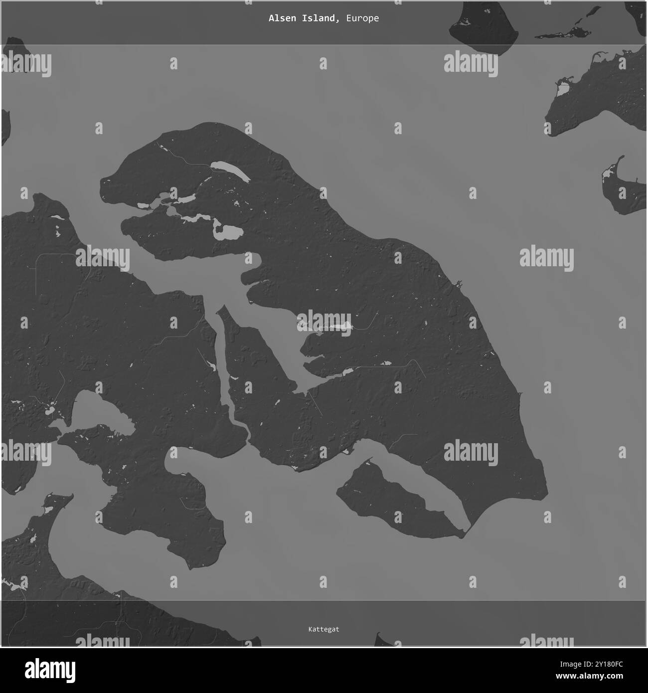 Alsen Island in the Kattegat, belonging to Denmark, cropped to square ...