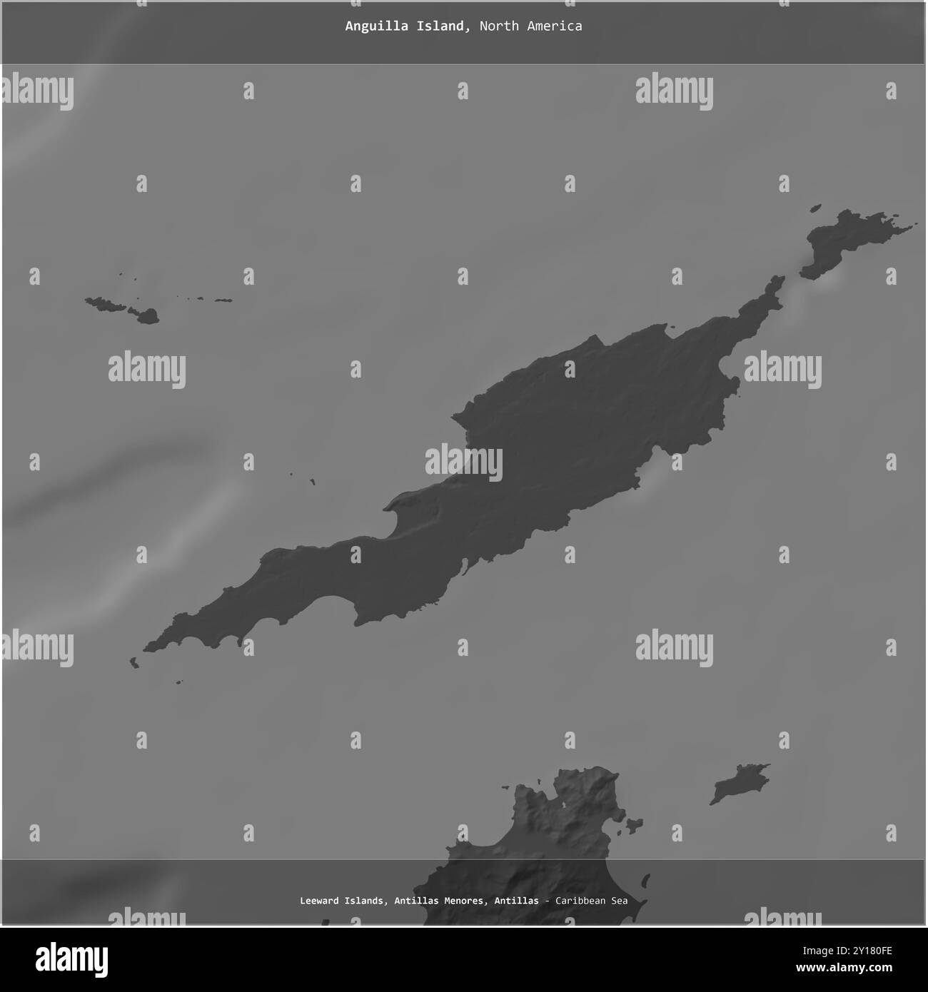 Anguilla Island in the Caribbean Sea, belonging to Anguilla, cropped to ...