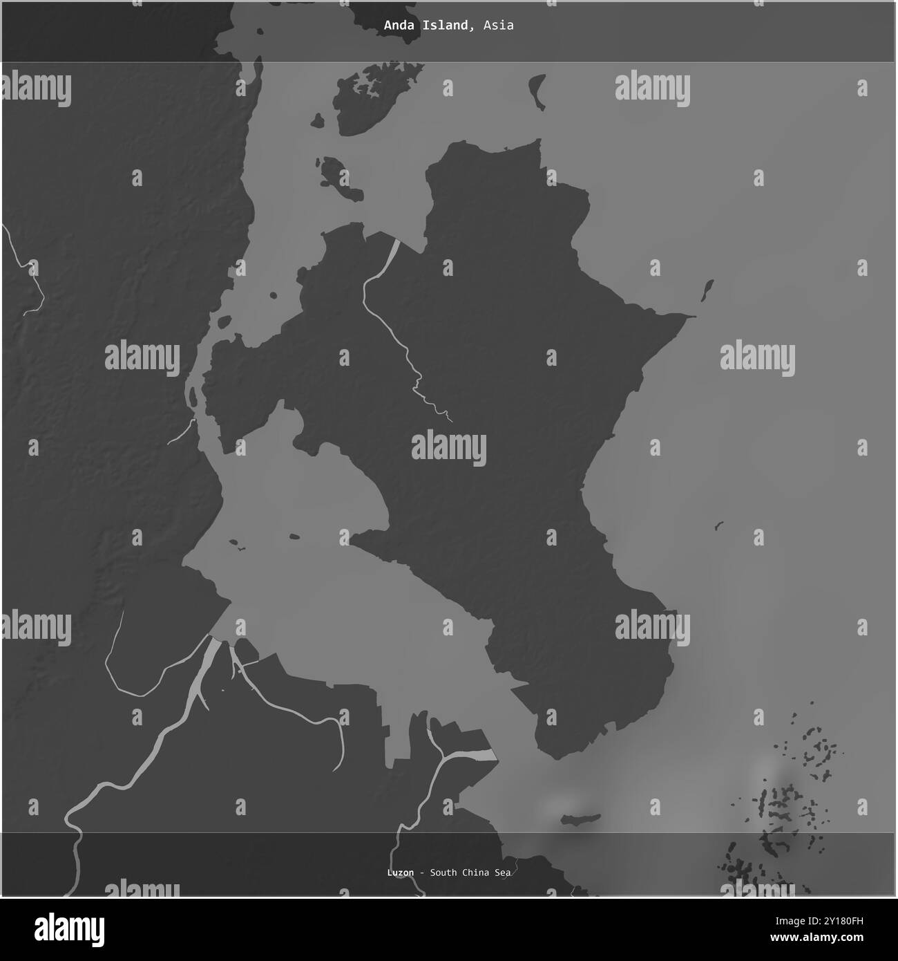 Anda Island in the South China Sea, belonging to Philippines, cropped ...