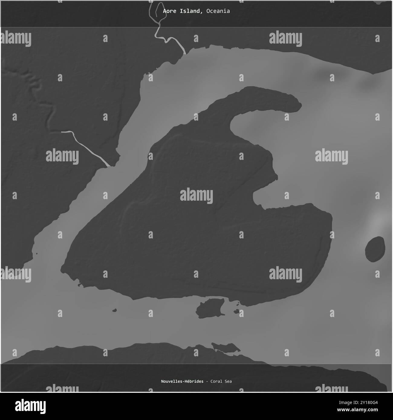 Aore Island in the Coral Sea, belonging to Vanuatu, cropped to square ...
