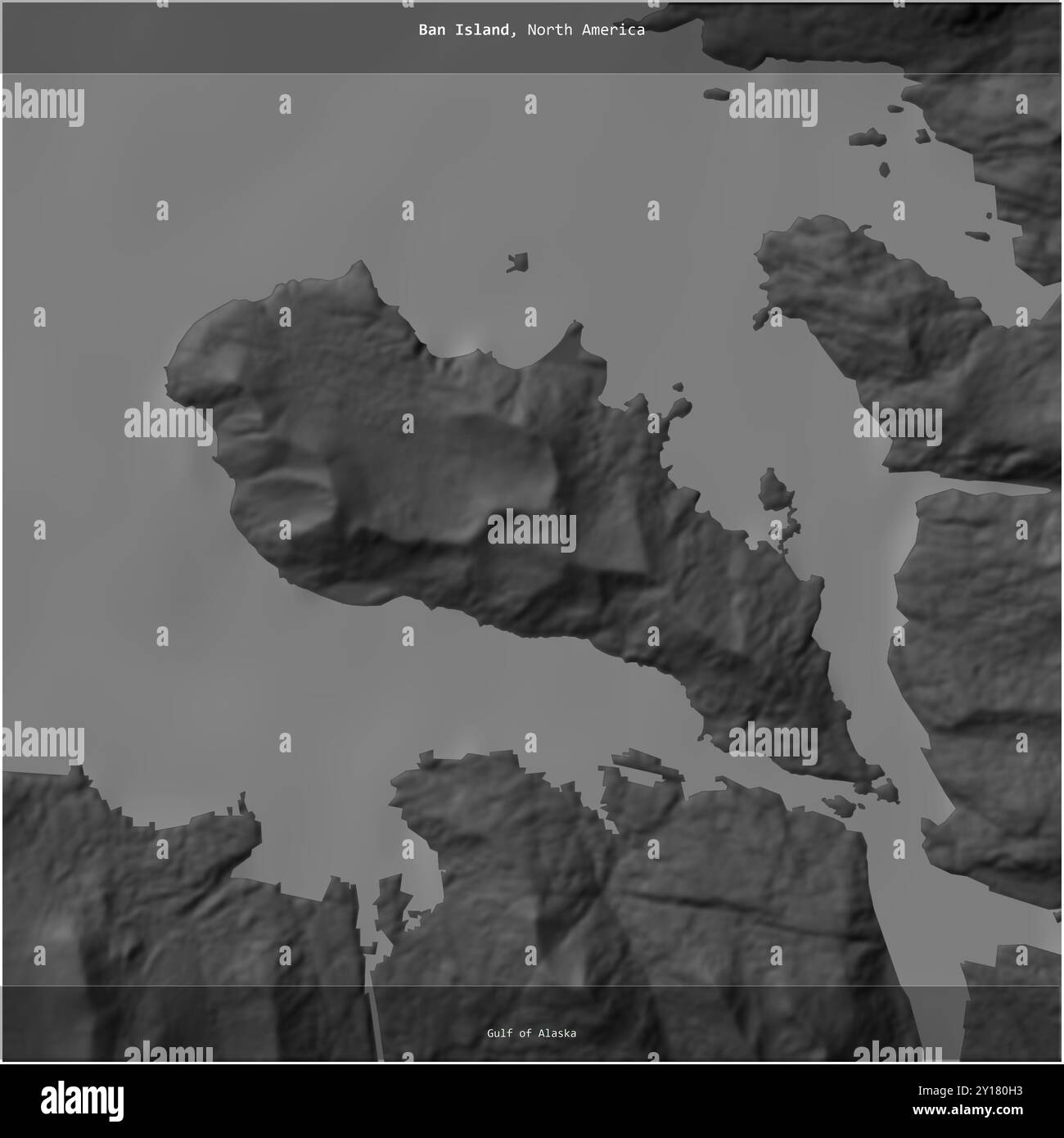 Ban Island in the Gulf of Alaska, belonging to United States, cropped ...