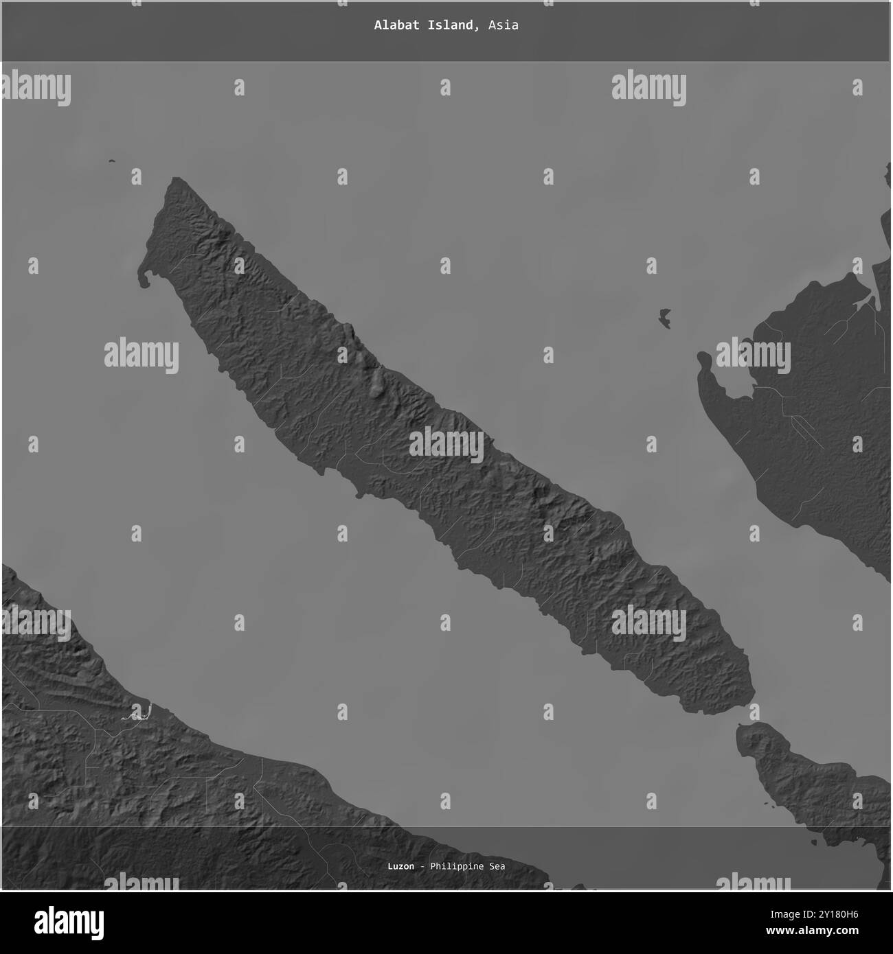 Alabat Island in the Philippine Sea, belonging to Philippines, cropped ...