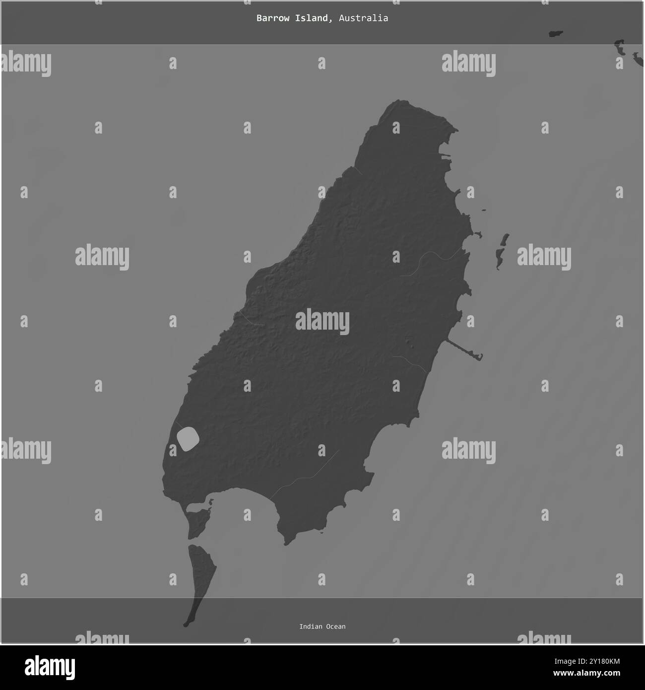 Barrow Island in the Indian Ocean, belonging to Australia, cropped to ...