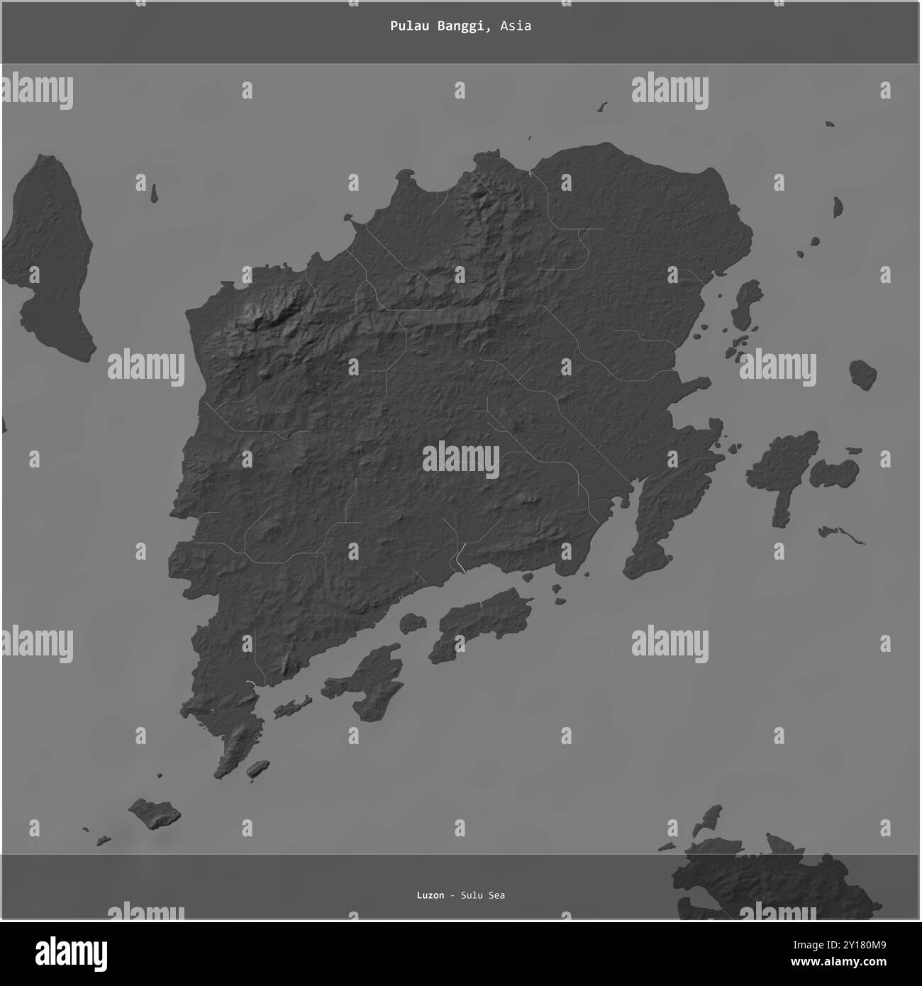 Pulau Banggi in the Sulu Sea, belonging to Malaysia, cropped to square ...