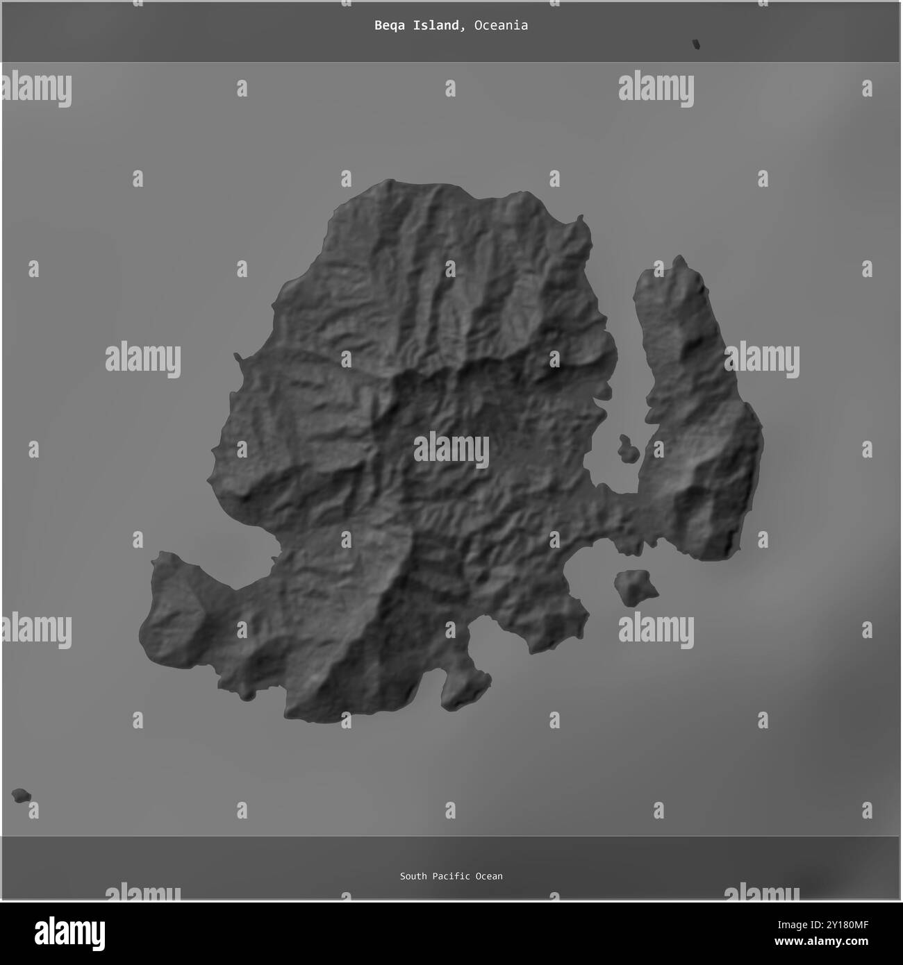 Beqa Island in the South Pacific Ocean, belonging to Fiji, cropped to ...