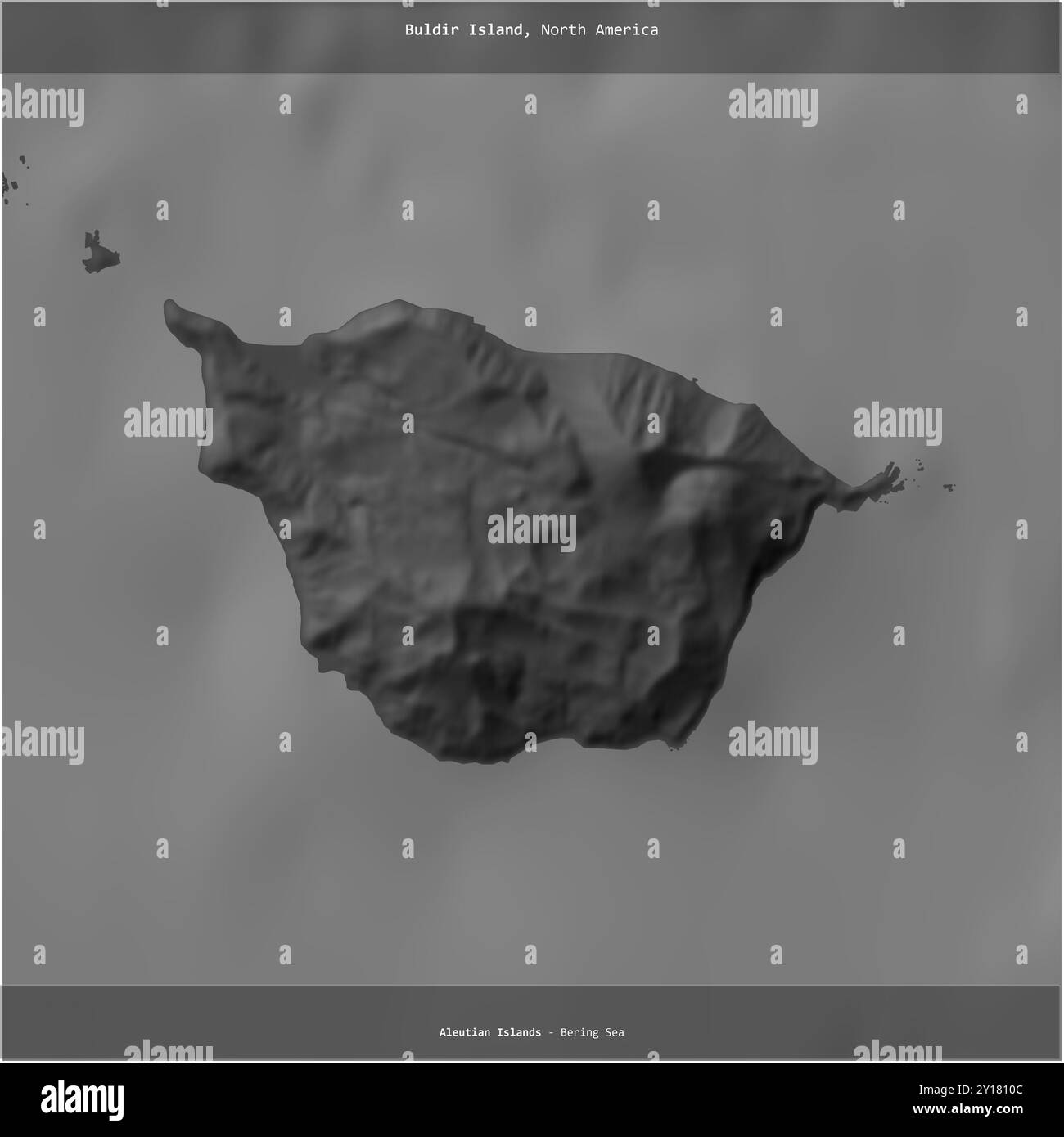 Buldir Island in the Bering Sea, belonging to United States, cropped to ...