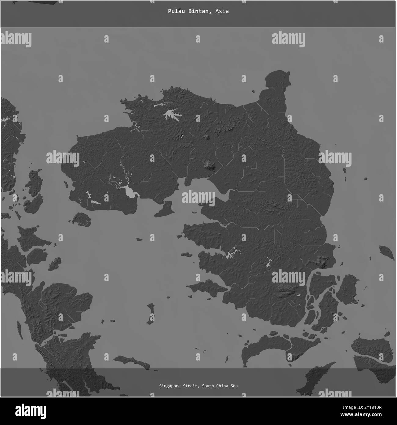 Pulau Bintan in the South China Sea, belonging to Indonesia, cropped to ...