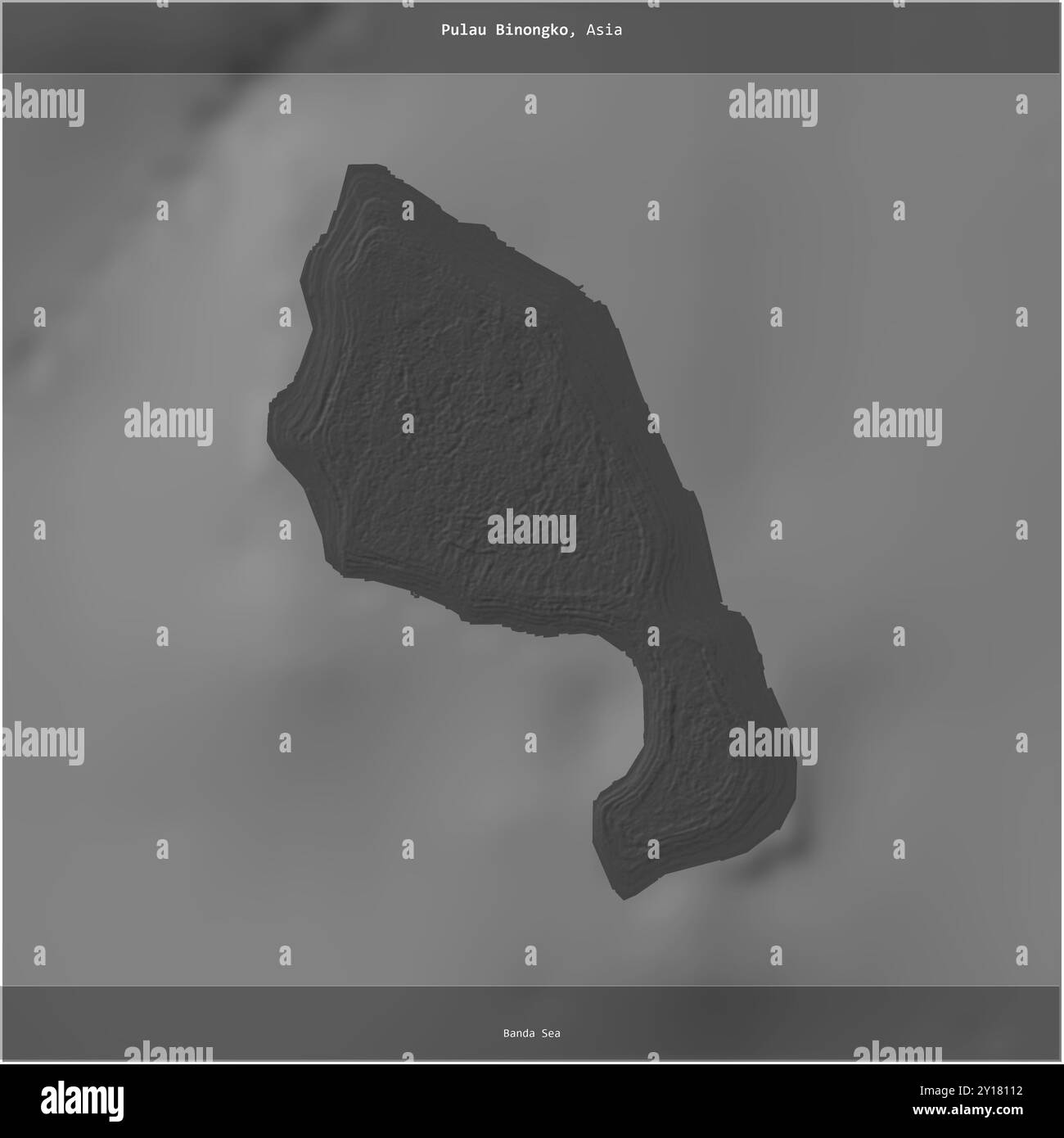 Pulau Binongko in the Banda Sea, belonging to Indonesia, cropped to ...
