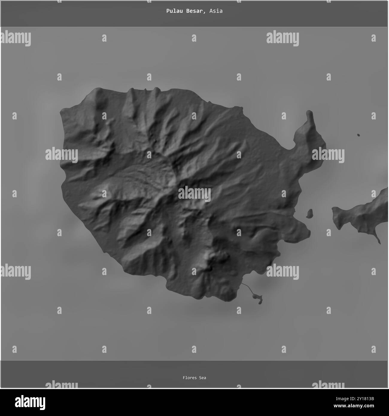 Pulau Besar in the Flores Sea, belonging to Indonesia, cropped to ...