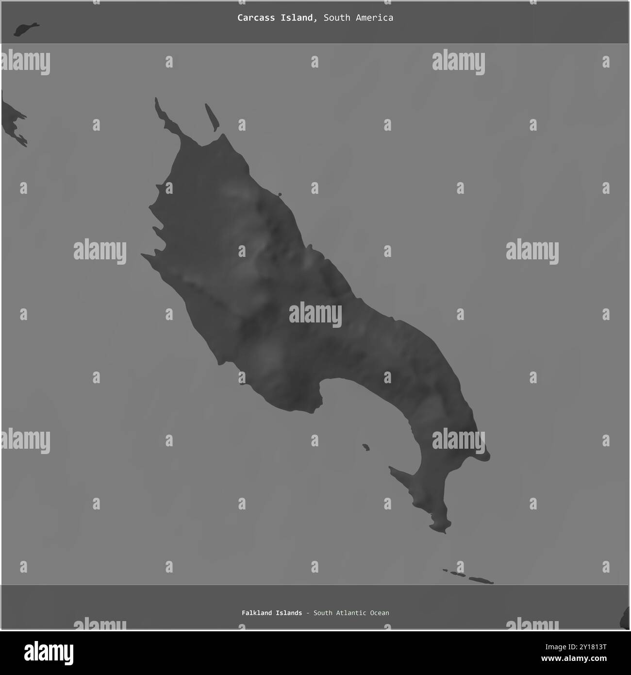 Carcass Island in the South Atlantic Ocean, belonging to Falkland Islands, cropped to square on ...