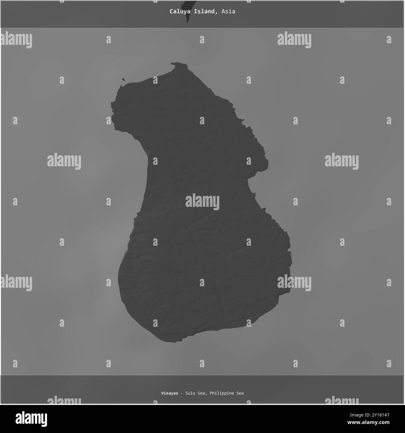 Caluya Island in the Sulu Sea, belonging to Philippines, cropped to ...