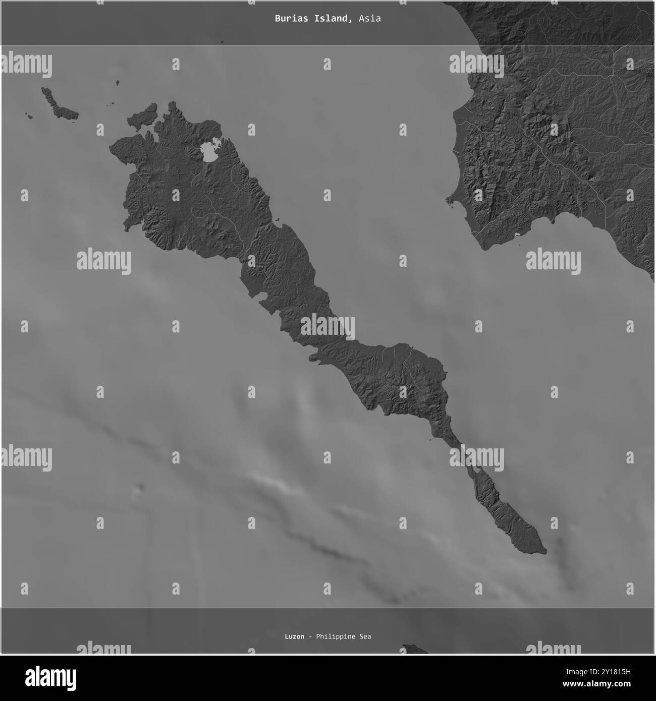 Burias Island in the Philippine Sea, belonging to Philippines, cropped ...