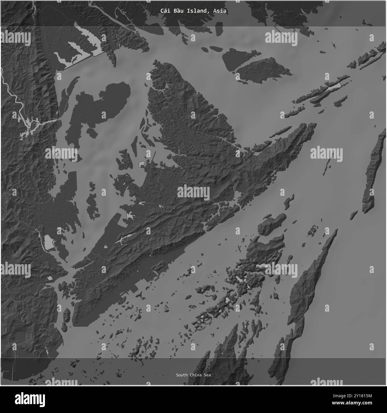 Cai Bau Island in the South China Sea, belonging to Vietnam, cropped to ...