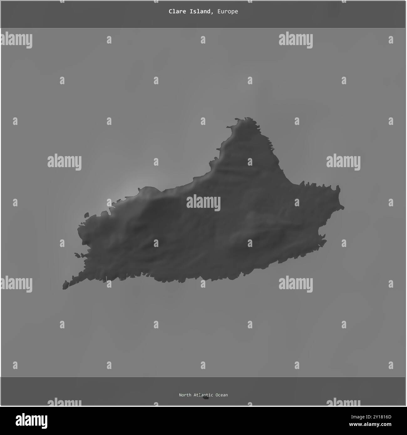 Clare Island in the North Atlantic Ocean, belonging to Ireland, cropped ...