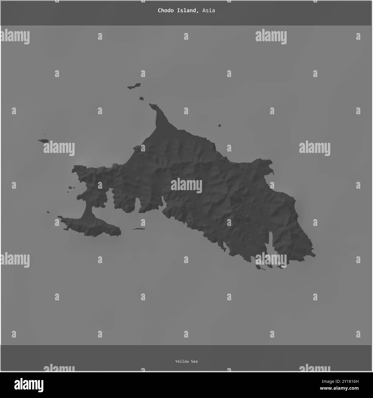 Chodo Island in the Yellow Sea, belonging to North Korea, cropped to ...