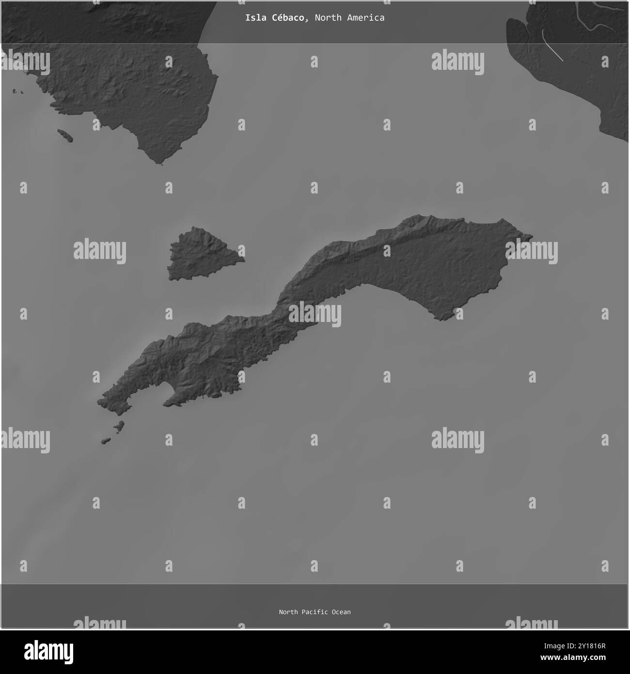 Isla Cebaco in the North Pacific Ocean, belonging to Panama, cropped to ...