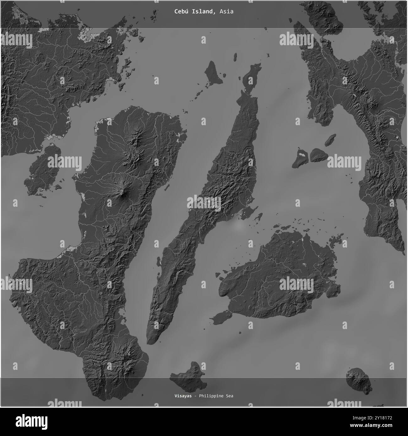 Cebu Island in the Philippine Sea, belonging to Philippines, cropped to ...