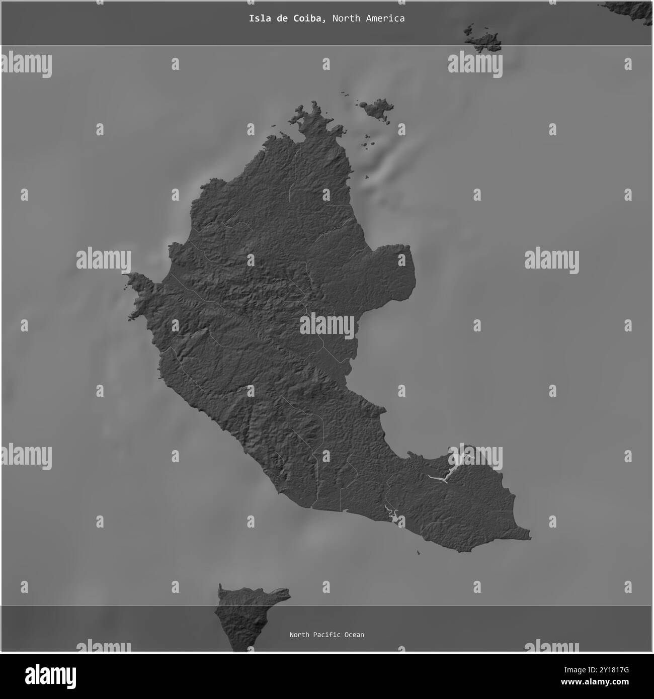 Isla de Coiba in the North Pacific Ocean, belonging to Panama, cropped ...