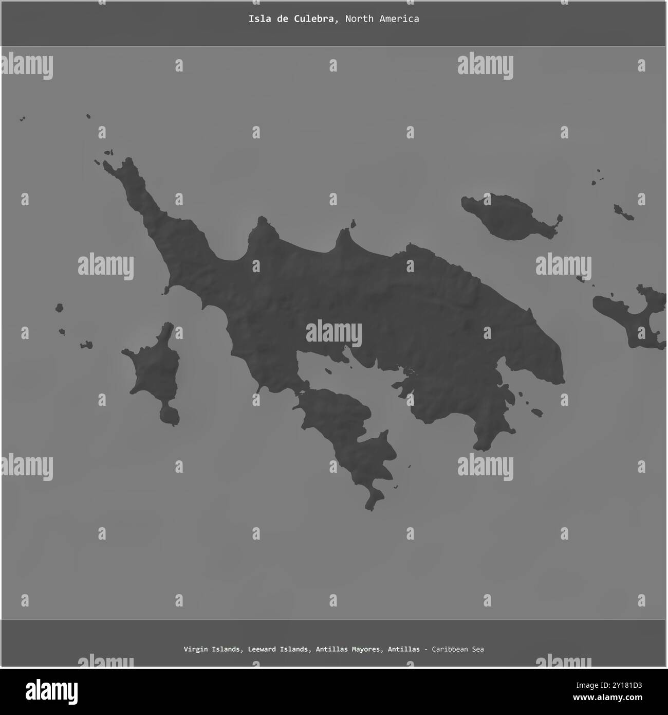 Isla de Culebra in the Caribbean Sea, belonging to Puerto Rico, cropped ...