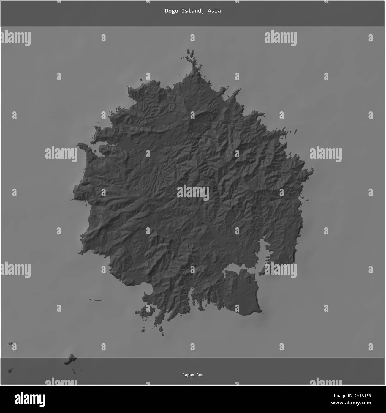 Dogo Island in the Japan Sea, belonging to Japan, cropped to square on ...