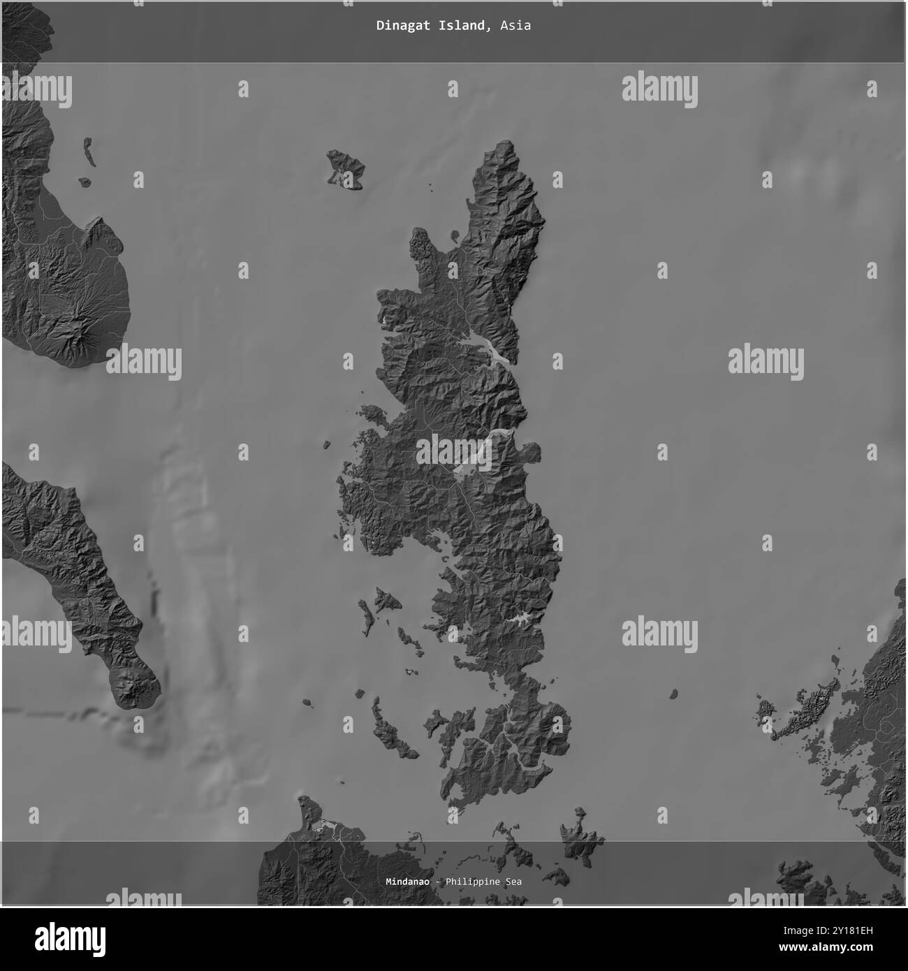 Dinagat Island in the Philippine Sea, belonging to Philippines, cropped ...