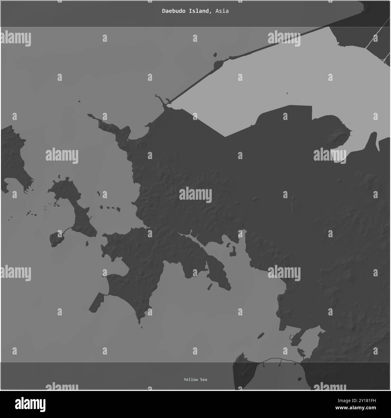 Daebudo Island in the Yellow Sea, belonging to South Korea, cropped to ...