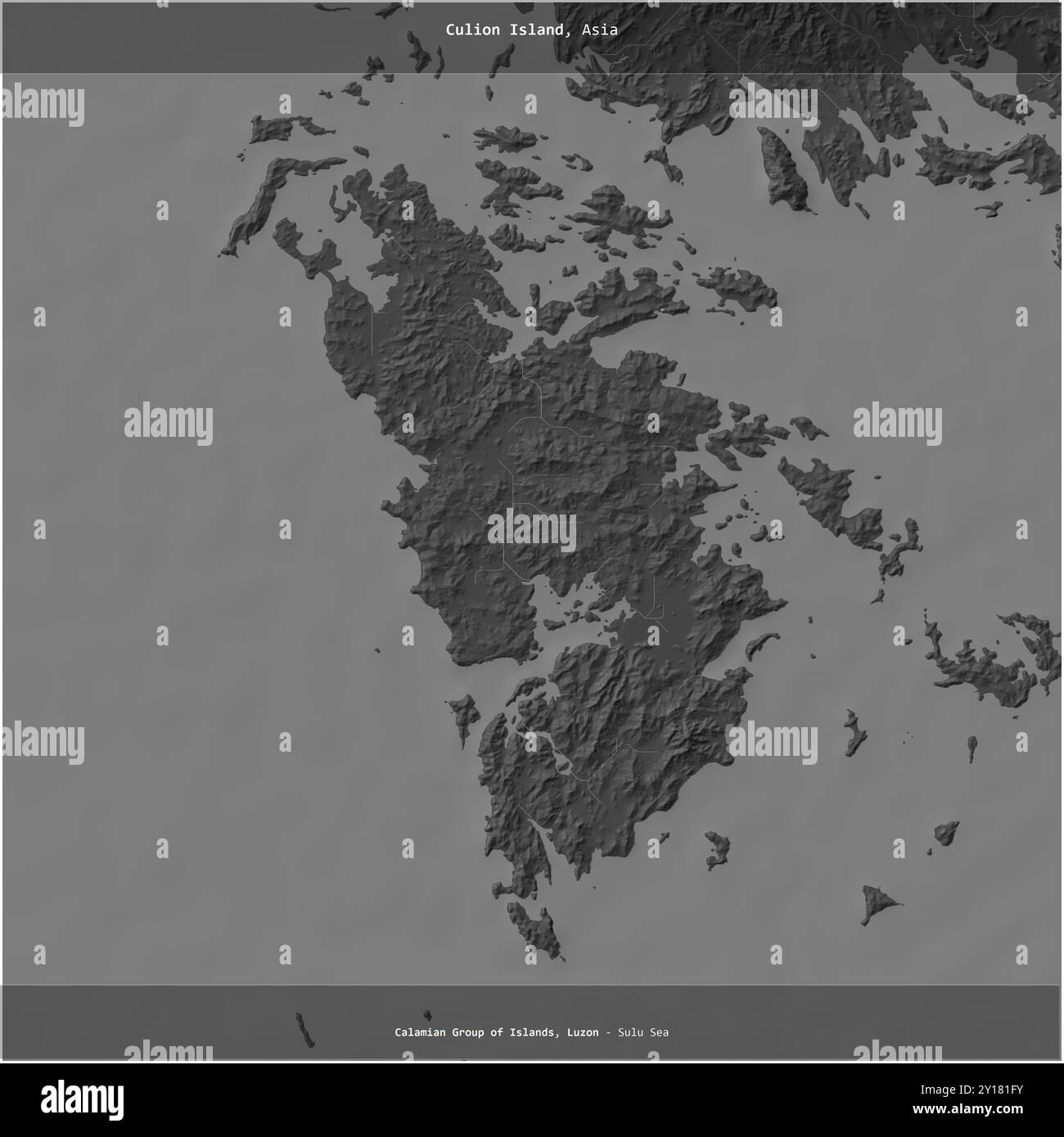 Culion Island in the Sulu Sea, belonging to Philippines, cropped to ...