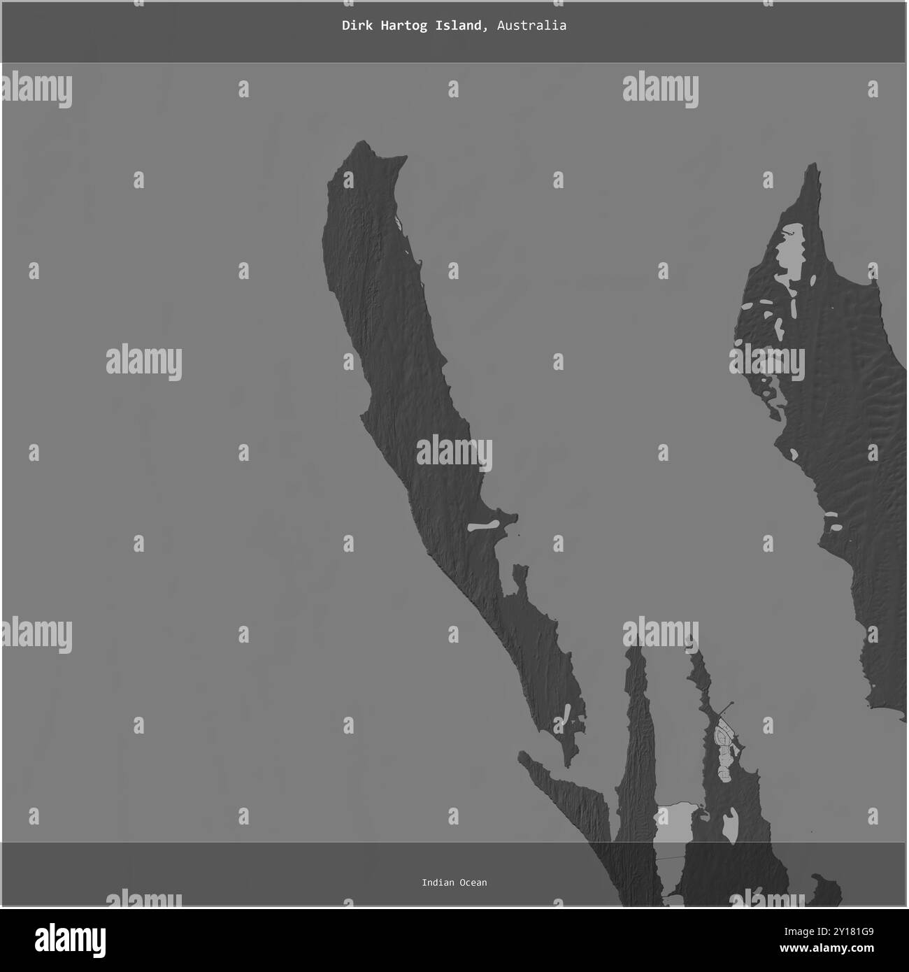 Dirk Hartog Island in the Indian Ocean, belonging to Australia, cropped ...