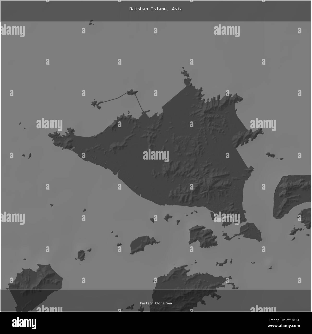 Daishan Island in the Eastern China Sea, belonging to China, cropped to ...